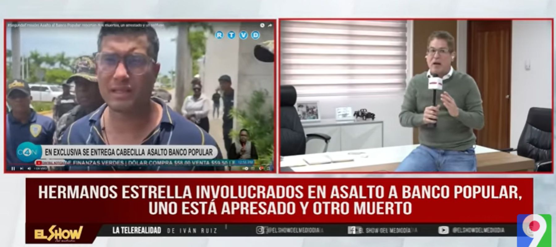 Se entrega Jorge Estrella, cabecilla de banda que atracó banco |El Show del Mediodía - Color Visión